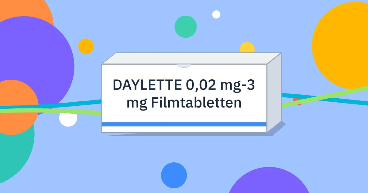 Symbolbild: Packung mit der Aufschrift DAYLETTE 0,02 mg-3 mg Filmtabletten (PZN 15746768) – Verfügbarkeit und Bezug in Apotheken in Frankfurt am Main