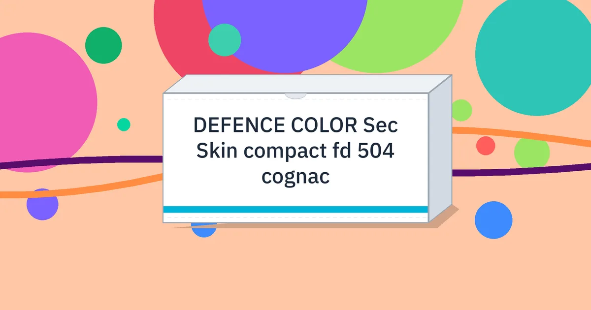 Symbolbild: Packung mit der Aufschrift DEFENCE COLOR Sec Skin compact fd 504 cognac (PZN 11891982) – Verfügbarkeit und Bezug in Apotheken in Frankfurt am Main