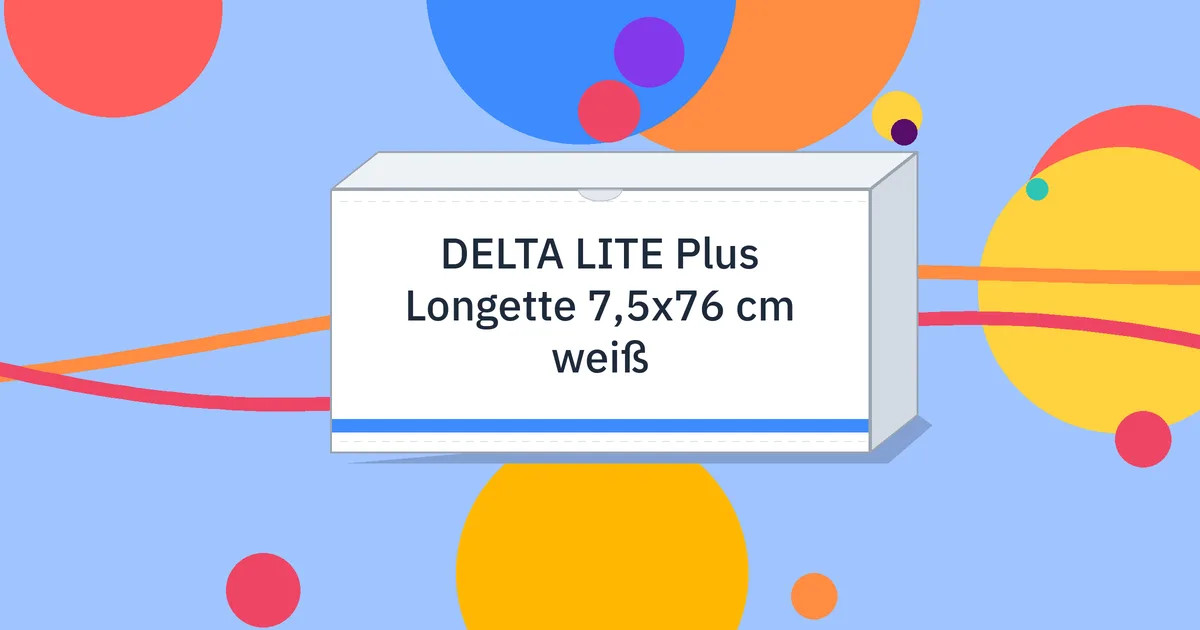Symbolbild: Packung mit der Aufschrift DELTA LITE Plus Longette 7,5x76 cm weiß (PZN 00314129) – Verfügbarkeit und Bezug in Apotheken in Frankfurt am Main