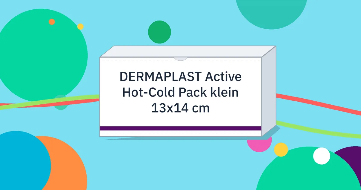 Symbolbild: Packung mit der Aufschrift DERMAPLAST Active Hot-Cold Pack klein 13x14 cm (PZN 19453632) – Verfügbarkeit und Bezug in Apotheken in Frankfurt am Main