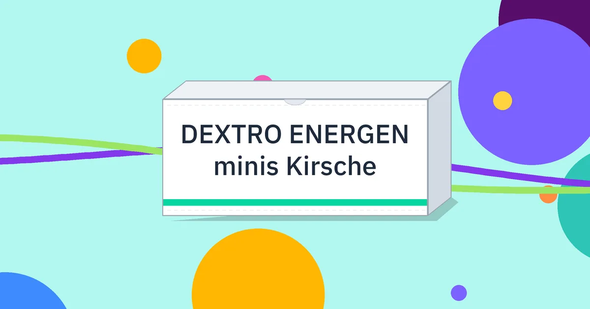Symbolbild: Packung mit der Aufschrift DEXTRO ENERGEN minis Kirsche (PZN 00976037) – Verfügbarkeit und Bezug in Apotheken in Frankfurt am Main