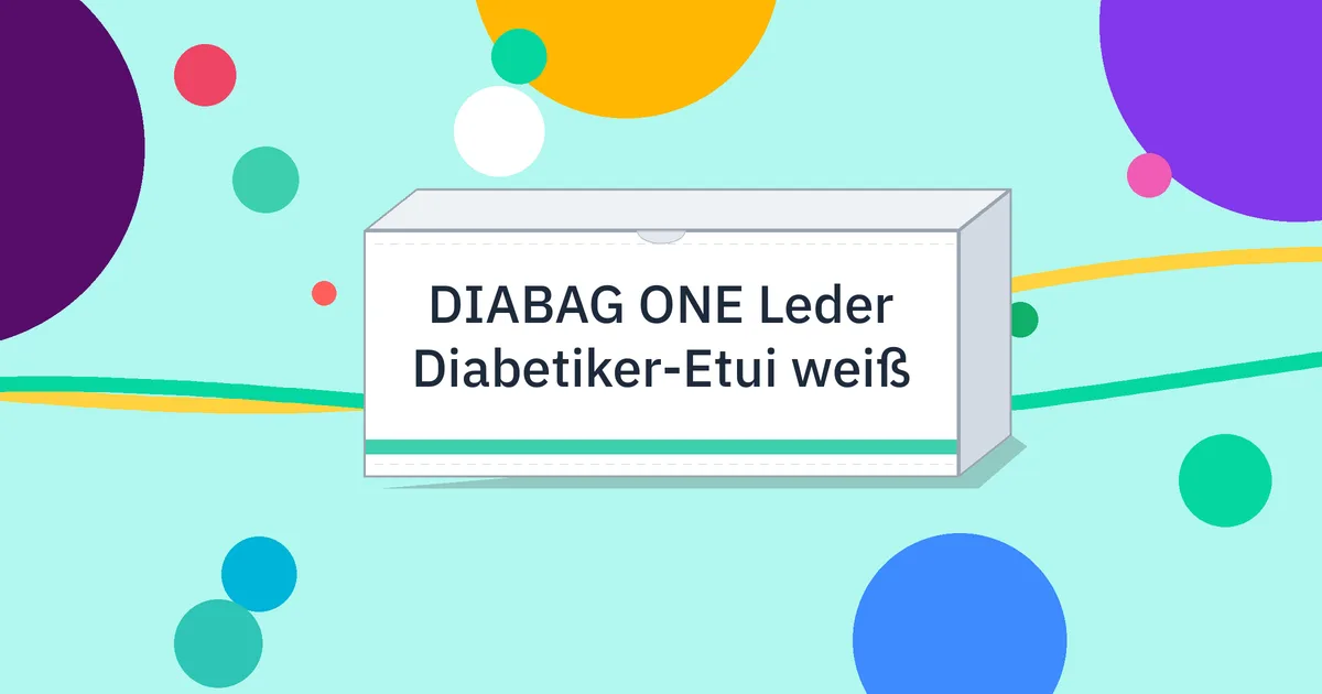 Symbolbild: Packung mit der Aufschrift DIABAG ONE Leder Diabetiker-Etui weiß (PZN 12408663) – Verfügbarkeit und Bezug in Apotheken in Frankfurt am Main
