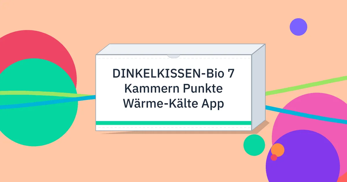 Symbolbild: Packung mit der Aufschrift DINKELKISSEN-Bio 7 Kammern Punkte Wärme-Kälte App (PZN 11695442) – Verfügbarkeit und Bezug in Apotheken in Frankfurt am Main