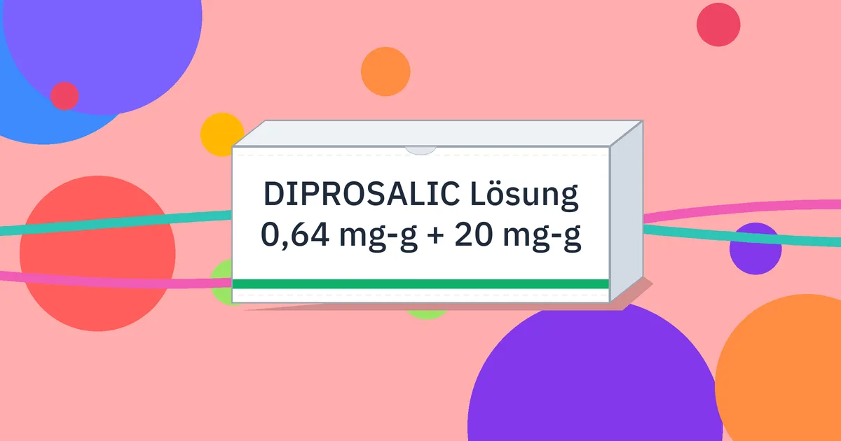 Symbolbild: Packung mit der Aufschrift DIPROSALIC Lösung 0,64 mg-g + 20 mg-g (PZN 18883514) – Verfügbarkeit und Bezug in Apotheken in Frankfurt am Main