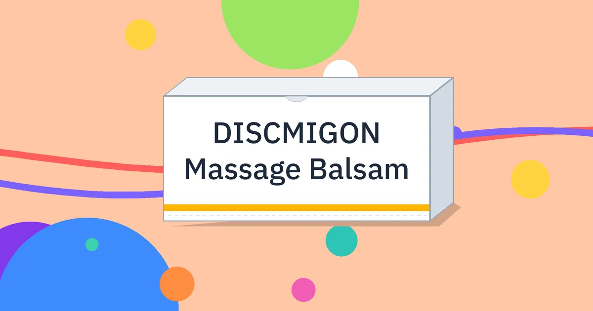 Symbolbild: Packung mit der Aufschrift DISCMIGON Massage Balsam (PZN 00113388) – Verfügbarkeit und Bezug in Apotheken in Frankfurt am Main