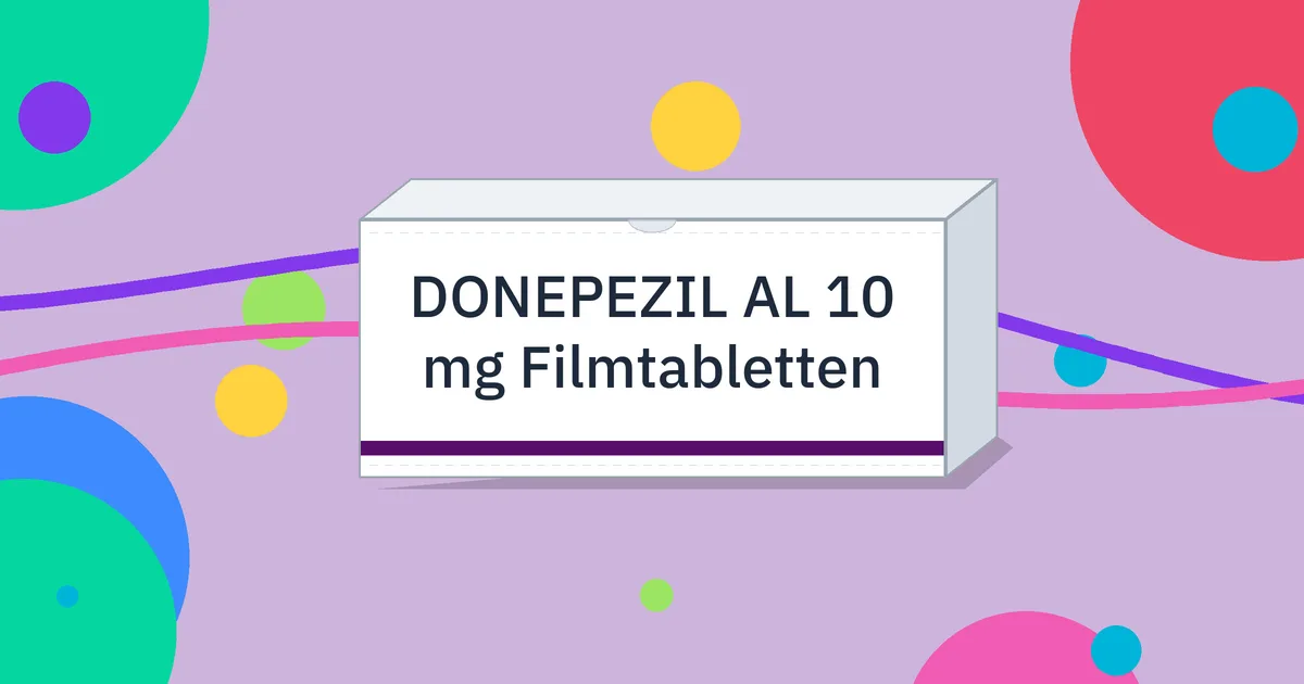 Symbolbild: Packung mit der Aufschrift DONEPEZIL AL 10 mg Filmtabletten (PZN 09282394) – Verfügbarkeit und Bezug in Apotheken in Frankfurt am Main