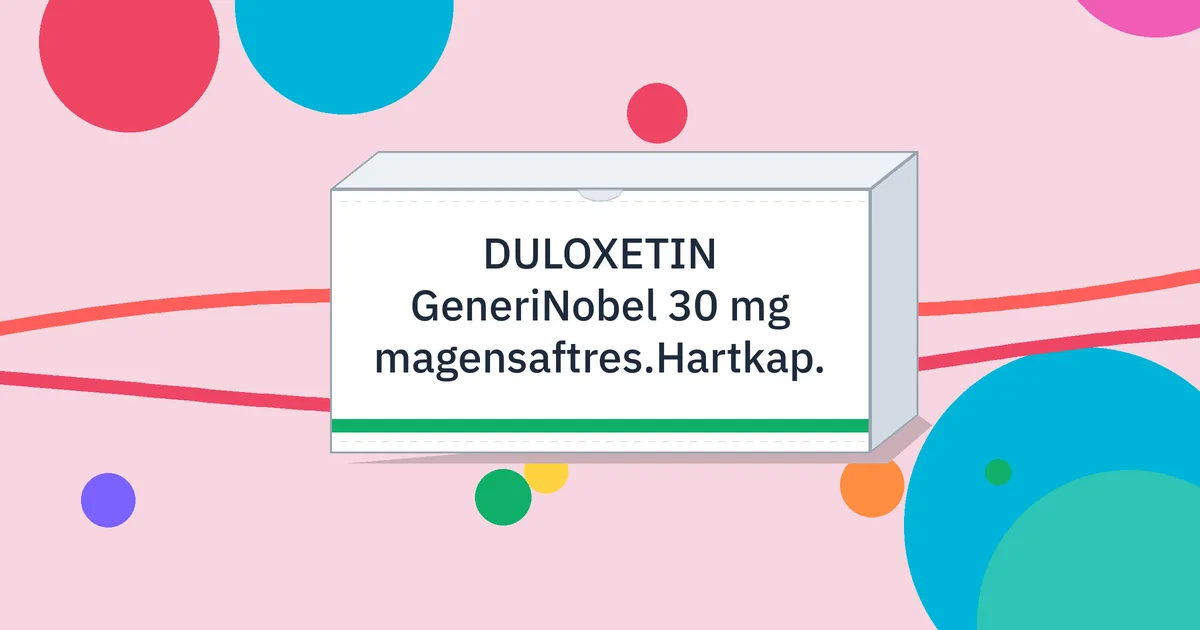 Symbolbild: Packung mit der Aufschrift DULOXETIN GeneriNobel 30 mg magensaftres.Hartkap. (PZN 18784516) – Verfügbarkeit und Bezug in Apotheken in Frankfurt am Main