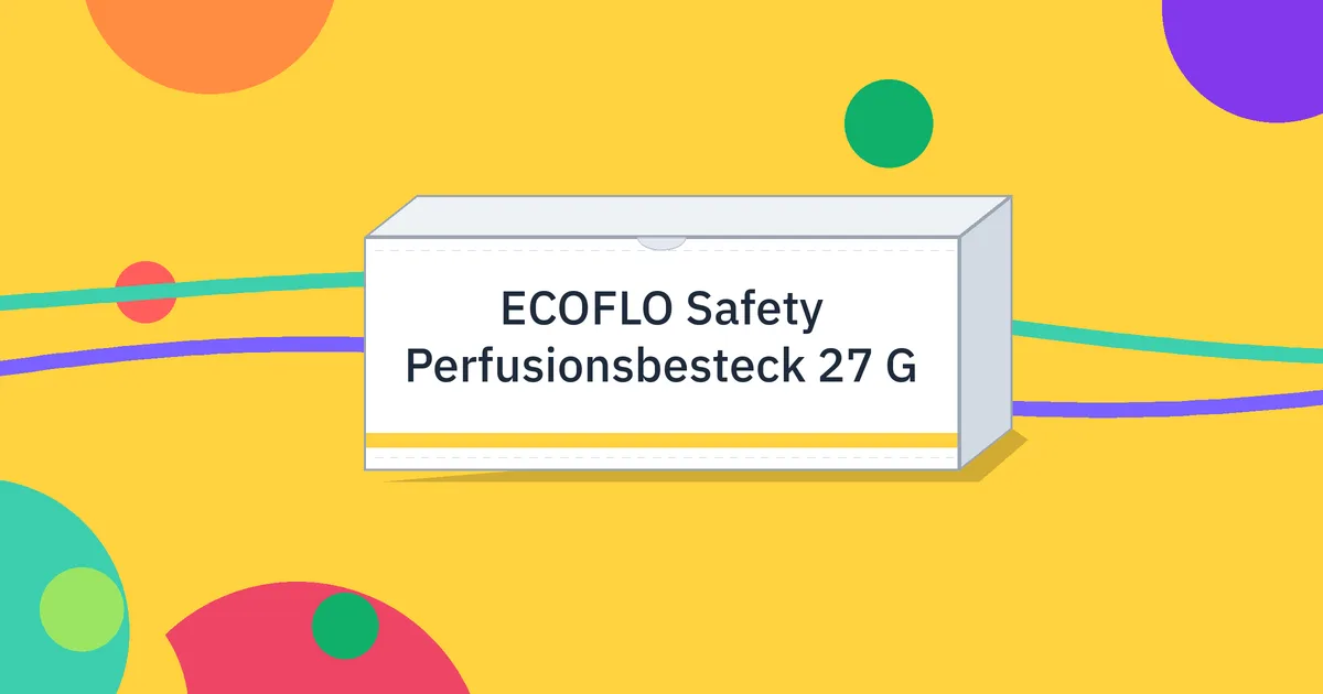 Symbolbild: Packung mit der Aufschrift ECOFLO Safety Perfusionsbesteck 27 G (PZN 19888666) – Verfügbarkeit und Bezug in Apotheken in Frankfurt am Main