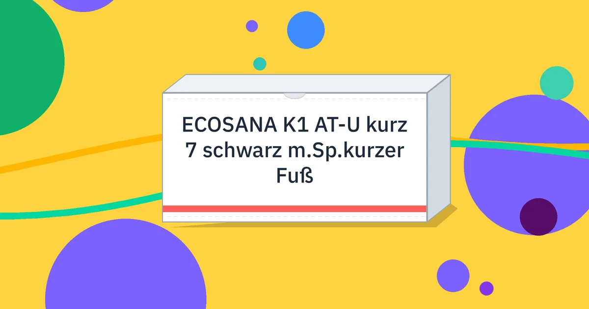 Symbolbild: Packung mit der Aufschrift ECOSANA K1 AT-U kurz 7 schwarz m.Sp.kurzer Fuß (PZN 04735773) – Verfügbarkeit und Bezug in Apotheken in Frankfurt am Main