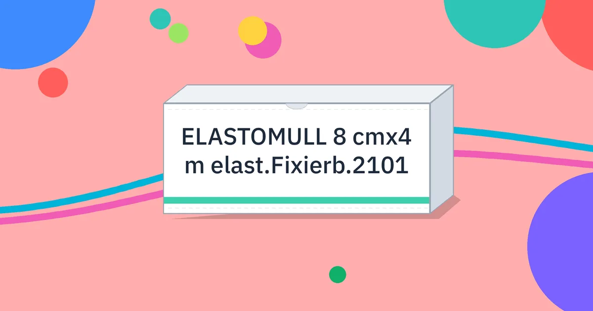 Symbolbild: Packung mit der Aufschrift ELASTOMULL 8 cmx4 m elast.Fixierb.2101 (PZN 12505886) – Verfügbarkeit und Bezug in Apotheken in Frankfurt am Main