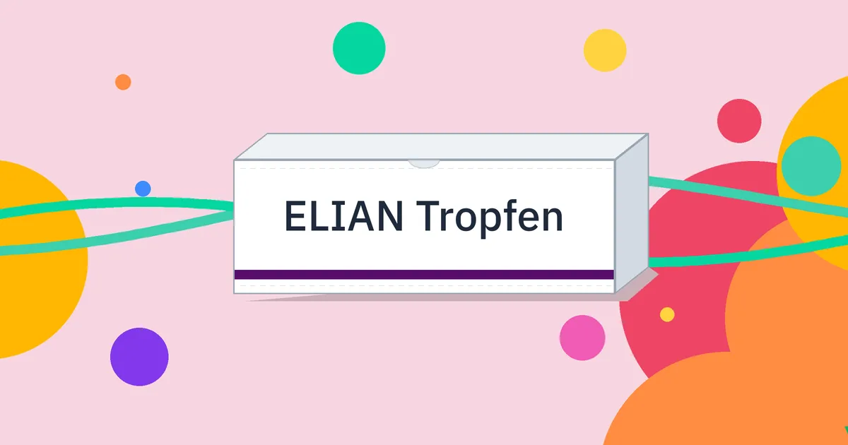 Symbolbild: Packung mit der Aufschrift ELIAN Tropfen (PZN 00912830) – Verfügbarkeit und Bezug in Apotheken in Frankfurt am Main