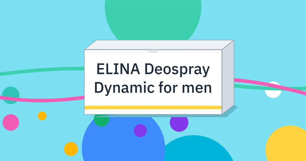 Symbolbild: Packung mit der Aufschrift ELINA Deospray Dynamic for men (PZN 10779013) – Verfügbarkeit und Bezug in Apotheken in Frankfurt am Main