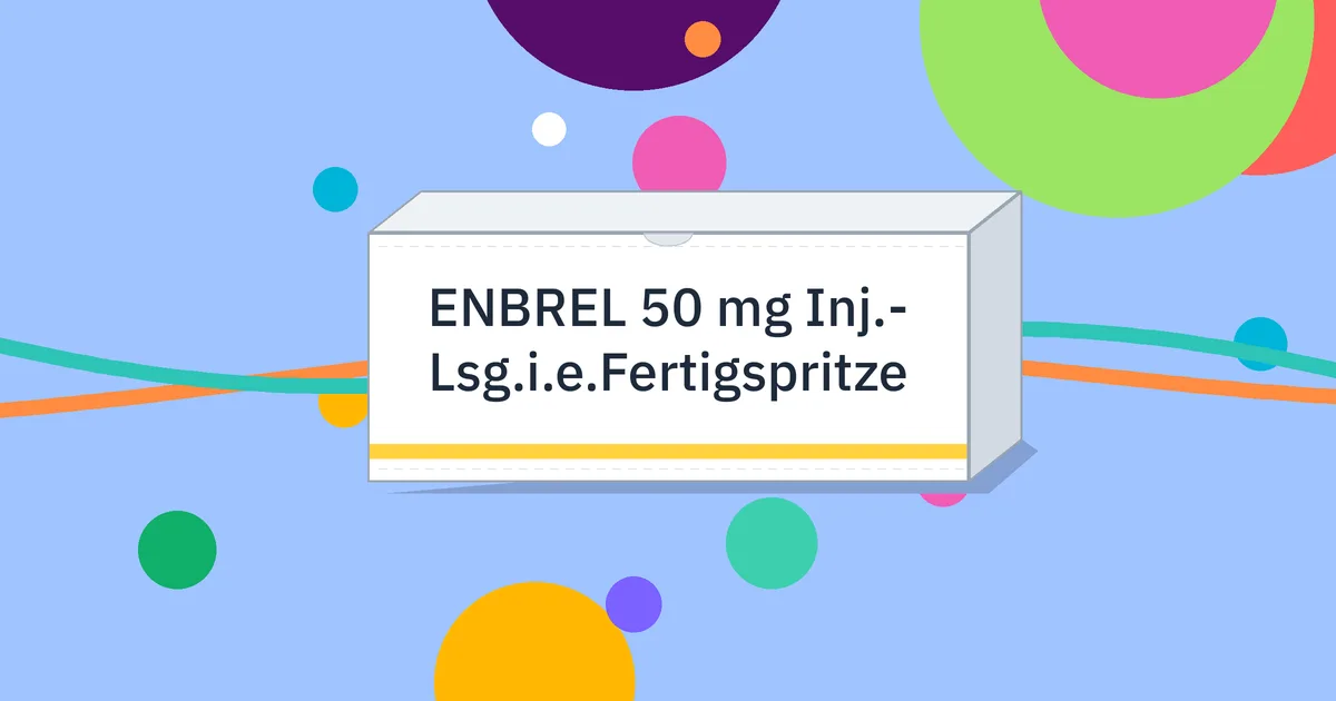 Symbolbild: Packung mit der Aufschrift ENBREL 50 mg Inj.-Lsg.i.e.Fertigspritze (PZN 09640474) – Verfügbarkeit und Bezug in Apotheken in Frankfurt am Main