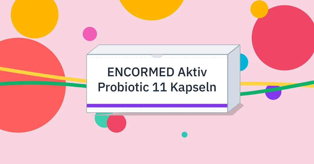 Symbolbild: Packung mit der Aufschrift ENCORMED Aktiv Probiotic 11 Kapseln (PZN 11858306) – Verfügbarkeit und Bezug in Apotheken in Frankfurt am Main