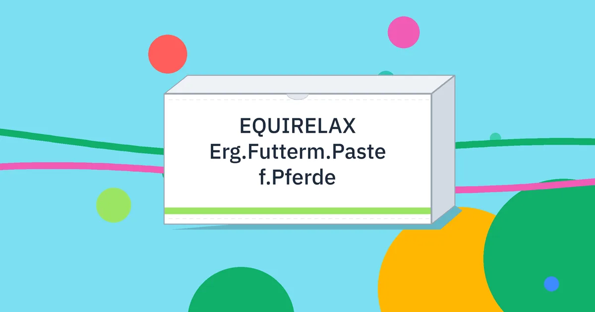 Symbolbild: Packung mit der Aufschrift EQUIRELAX Erg.Futterm.Paste f.Pferde (PZN 19118804) – Verfügbarkeit und Bezug in Apotheken in Frankfurt am Main