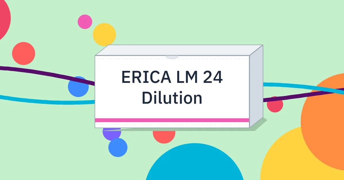 Symbolbild: Packung mit der Aufschrift ERICA LM 24 Dilution (PZN 13477815) – Verfügbarkeit und Bezug in Apotheken in Frankfurt am Main