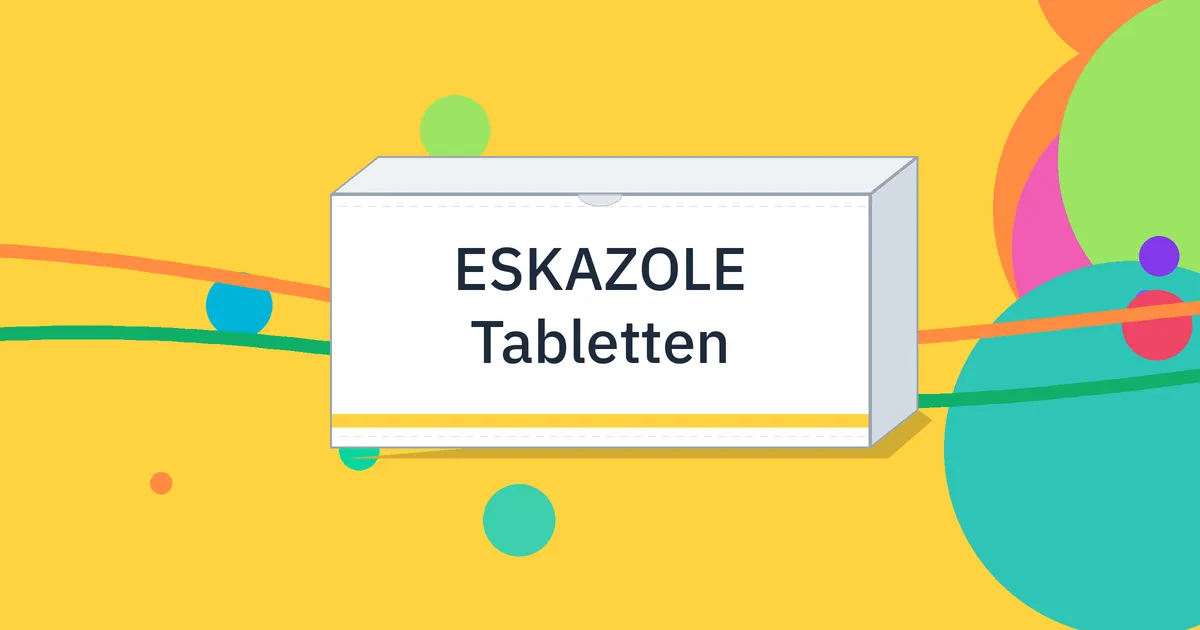 Symbolbild: Packung mit der Aufschrift ESKAZOLE Tabletten (PZN 15202927) – Verfügbarkeit und Bezug in Apotheken in Frankfurt am Main