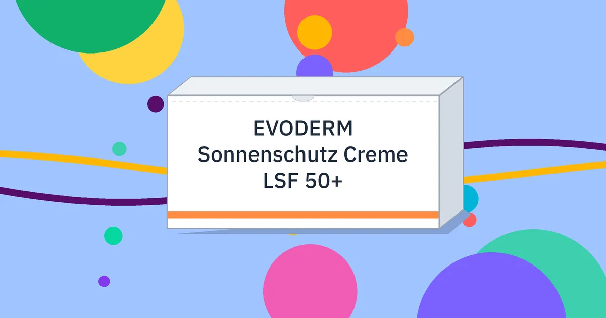 Symbolbild: Packung mit der Aufschrift EVODERM Sonnenschutz Creme LSF 50+ (PZN 20062724) – Verfügbarkeit und Bezug in Apotheken in Frankfurt am Main