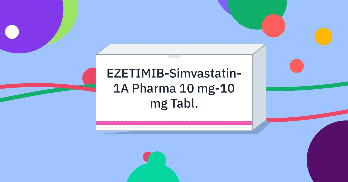 Symbolbild: Packung mit der Aufschrift EZETIMIB-Simvastatin-1A Pharma 10 mg-10 mg Tabl. (PZN 13592031) – Verfügbarkeit und Bezug in Apotheken in Frankfurt am Main
