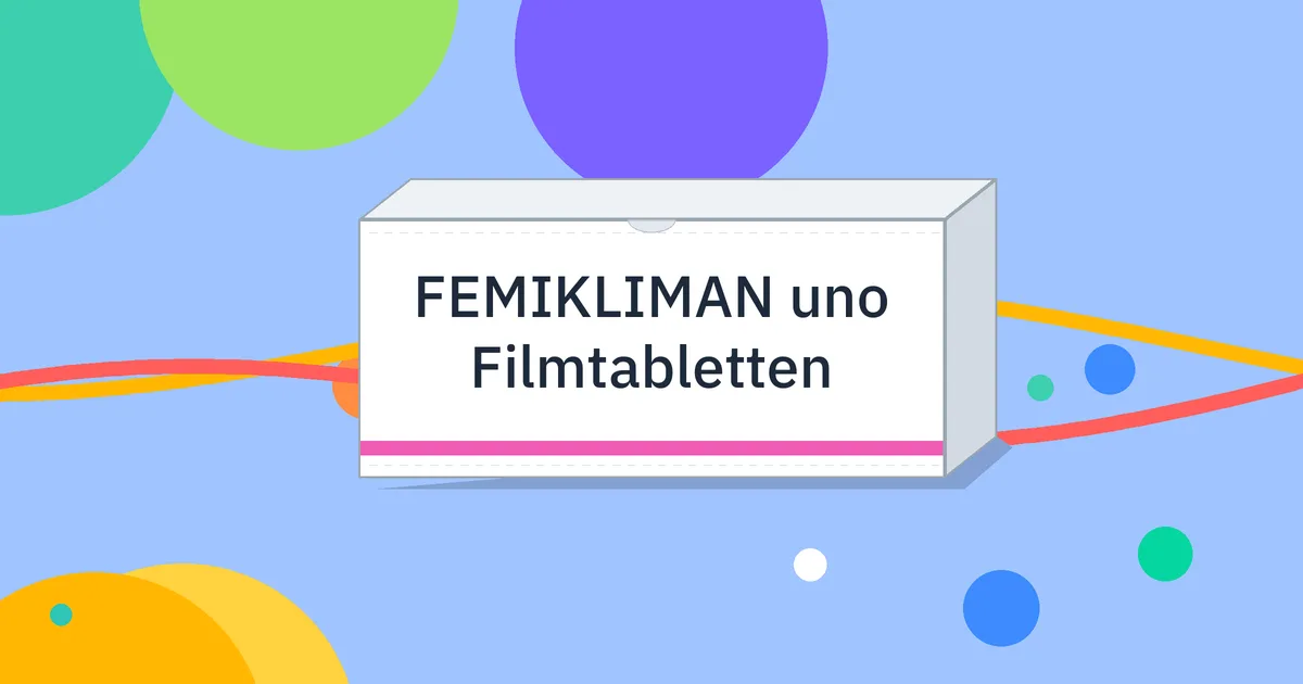 Symbolbild: Packung mit der Aufschrift FEMIKLIMAN uno Filmtabletten (PZN 08817605) – Verfügbarkeit und Bezug in Apotheken in Frankfurt am Main