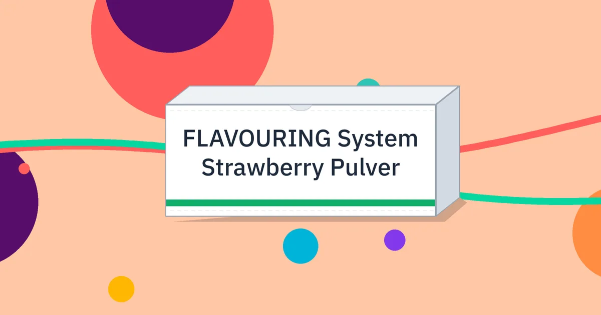 Symbolbild: Packung mit der Aufschrift FLAVOURING System Strawberry Pulver (PZN 13235242) – Verfügbarkeit und Bezug in Apotheken in Frankfurt am Main