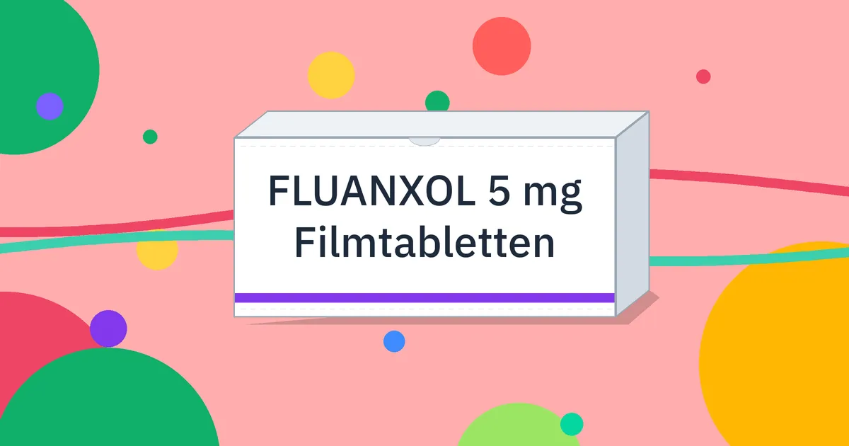 Symbolbild: Packung mit der Aufschrift FLUANXOL 5 mg Filmtabletten (PZN 17580349) – Verfügbarkeit und Bezug in Apotheken in Frankfurt am Main