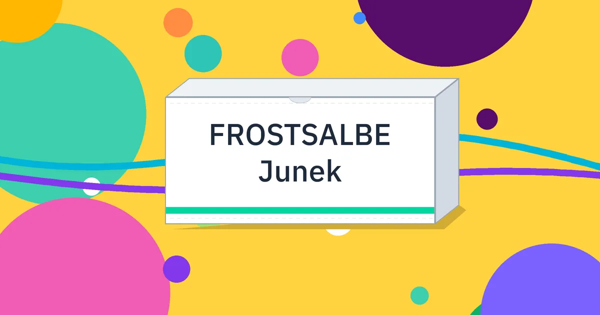 Symbolbild: Packung mit der Aufschrift FROSTSALBE Junek (PZN 11585009) – Verfügbarkeit und Bezug in Apotheken in Frankfurt am Main