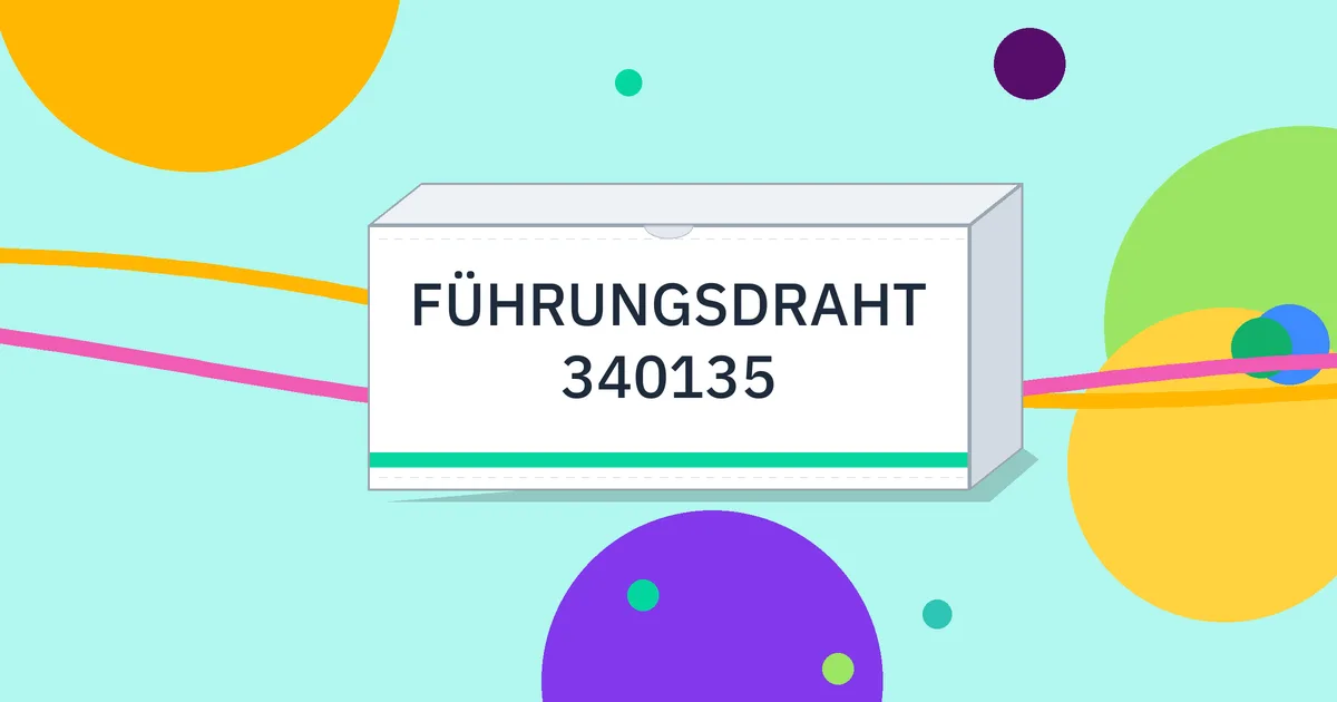 Symbolbild: Packung mit der Aufschrift FÜHRUNGSDRAHT 340135 (PZN 06679010) – Verfügbarkeit und Bezug in Apotheken in Frankfurt am Main