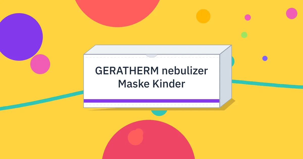 Symbolbild: Packung mit der Aufschrift GERATHERM nebulizer Maske Kinder (PZN 18493457) – Verfügbarkeit und Bezug in Apotheken in Frankfurt am Main
