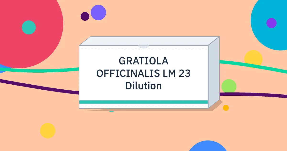 Symbolbild: Packung mit der Aufschrift GRATIOLA OFFICINALIS LM 23 Dilution (PZN 13546640) – Verfügbarkeit und Bezug in Apotheken in Frankfurt am Main