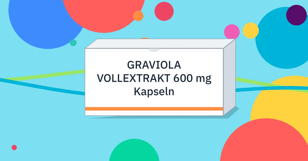 Symbolbild: Packung mit der Aufschrift GRAVIOLA VOLLEXTRAKT 600 mg Kapseln (PZN 10258283) – Verfügbarkeit und Bezug in Apotheken in Frankfurt am Main