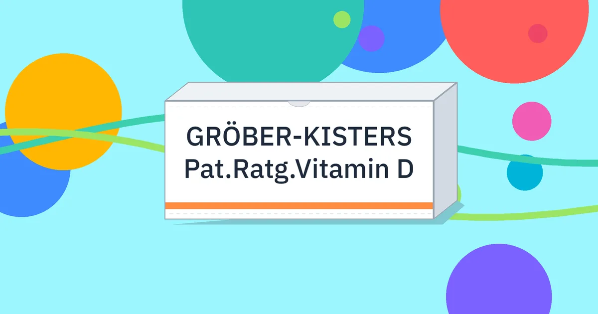 Symbolbild: Packung mit der Aufschrift GRÖBER-KISTERS Pat.Ratg.Vitamin D (PZN 12672331) – Verfügbarkeit und Bezug in Apotheken in Frankfurt am Main