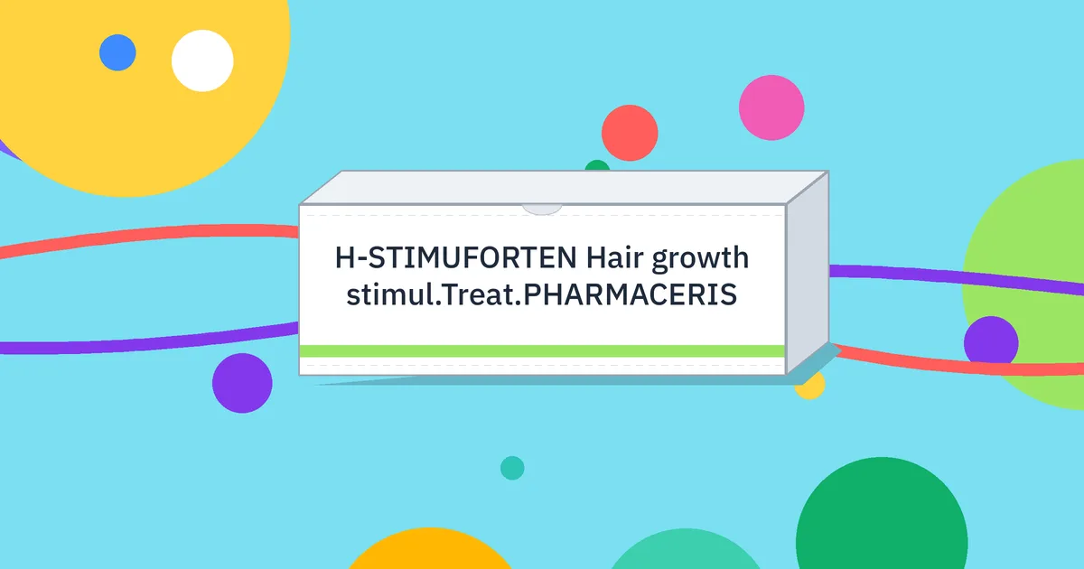 Symbolbild: Packung mit der Aufschrift H-STIMUFORTEN Hair growth stimul.Treat.PHARMACERIS (PZN 16390807) – Verfügbarkeit und Bezug in Apotheken in Frankfurt am Main