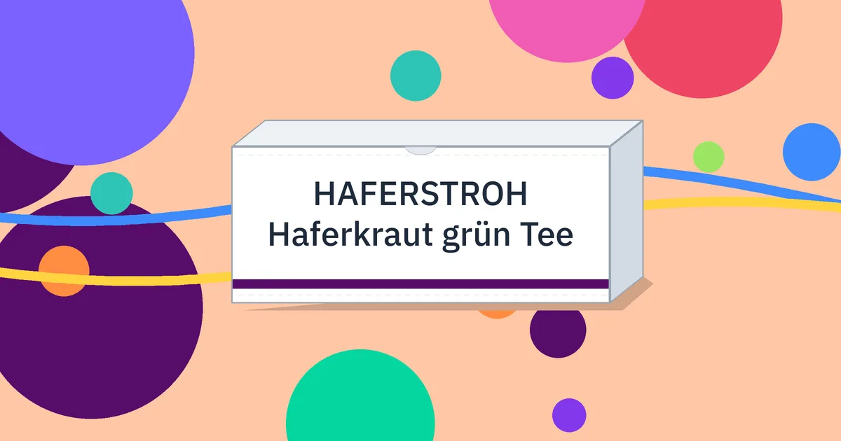 Symbolbild: Packung mit der Aufschrift HAFERSTROH Haferkraut grün Tee (PZN 19214100) – Verfügbarkeit und Bezug in Apotheken in Frankfurt am Main