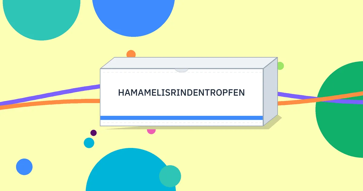 Symbolbild: Packung mit der Aufschrift HAMAMELISRINDENTROPFEN (PZN 11365644) – Verfügbarkeit und Bezug in Apotheken in Frankfurt am Main
