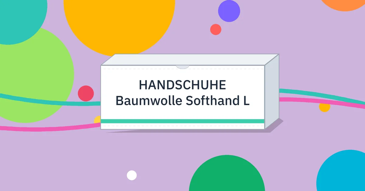 Symbolbild: Packung mit der Aufschrift HANDSCHUHE Baumwolle Softhand L (PZN 04016274) – Verfügbarkeit und Bezug in Apotheken in Frankfurt am Main