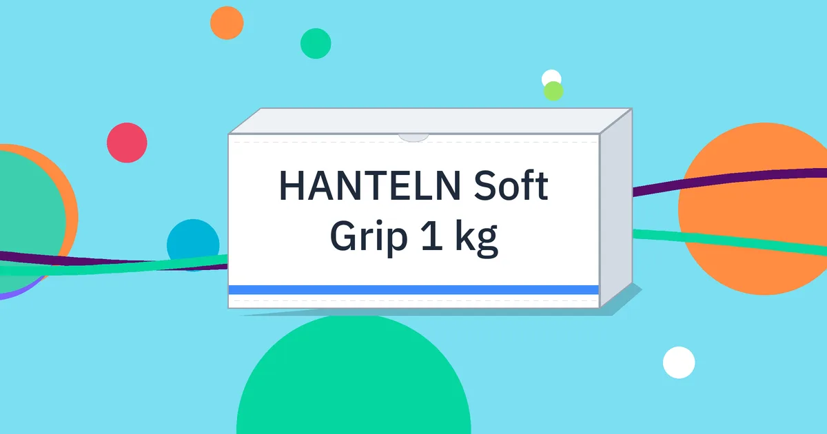 Symbolbild: Packung mit der Aufschrift HANTELN Soft Grip 1 kg (PZN 16619279) – Verfügbarkeit und Bezug in Apotheken in Frankfurt am Main
