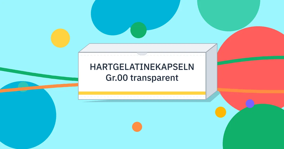 Symbolbild: Packung mit der Aufschrift HARTGELATINEKAPSELN Gr.00 transparent (PZN 18770098) – Verfügbarkeit und Bezug in Apotheken in Frankfurt am Main