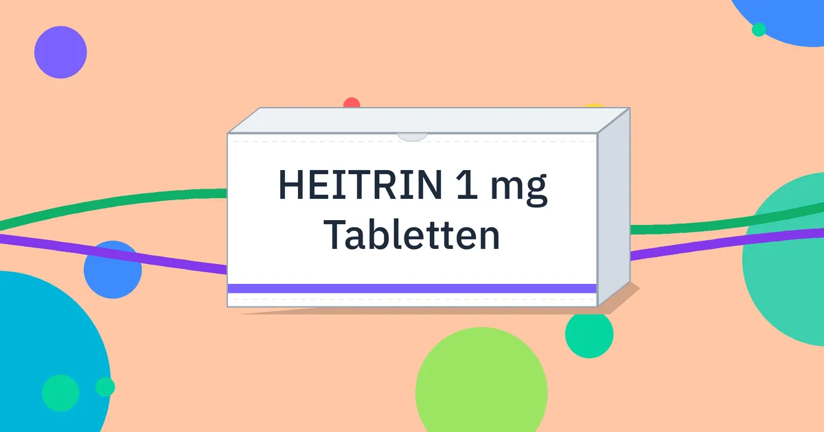 Symbolbild: Packung mit der Aufschrift HEITRIN 1 mg Tabletten (PZN 03052517) – Verfügbarkeit und Bezug in Apotheken in Frankfurt am Main