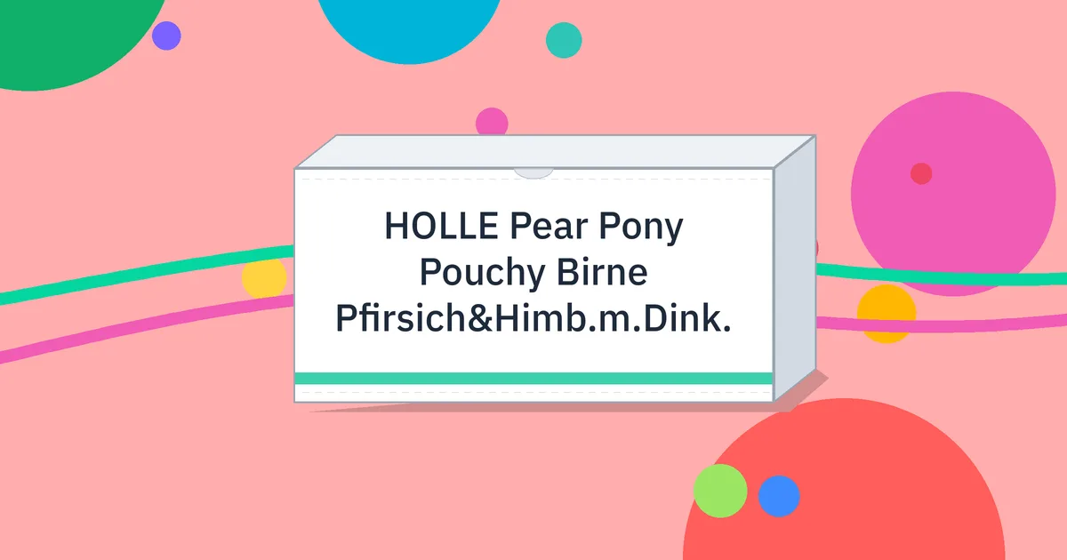 Symbolbild: Packung mit der Aufschrift HOLLE Pear Pony Pouchy Birne Pfirsich&Himb.m.Dink. (PZN 15234583) – Verfügbarkeit und Bezug in Apotheken in Frankfurt am Main