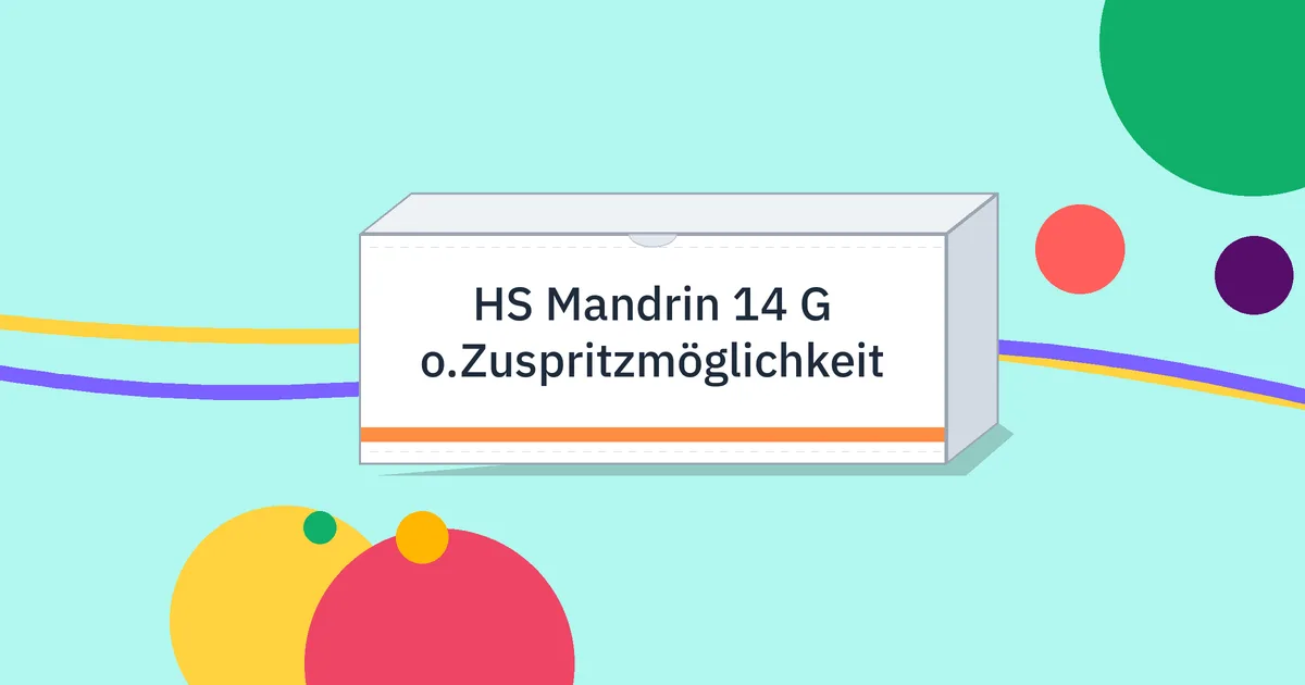 Symbolbild: Packung mit der Aufschrift HS Mandrin 14 G o.Zuspritzmöglichkeit (PZN 12572925) – Verfügbarkeit und Bezug in Apotheken in Frankfurt am Main