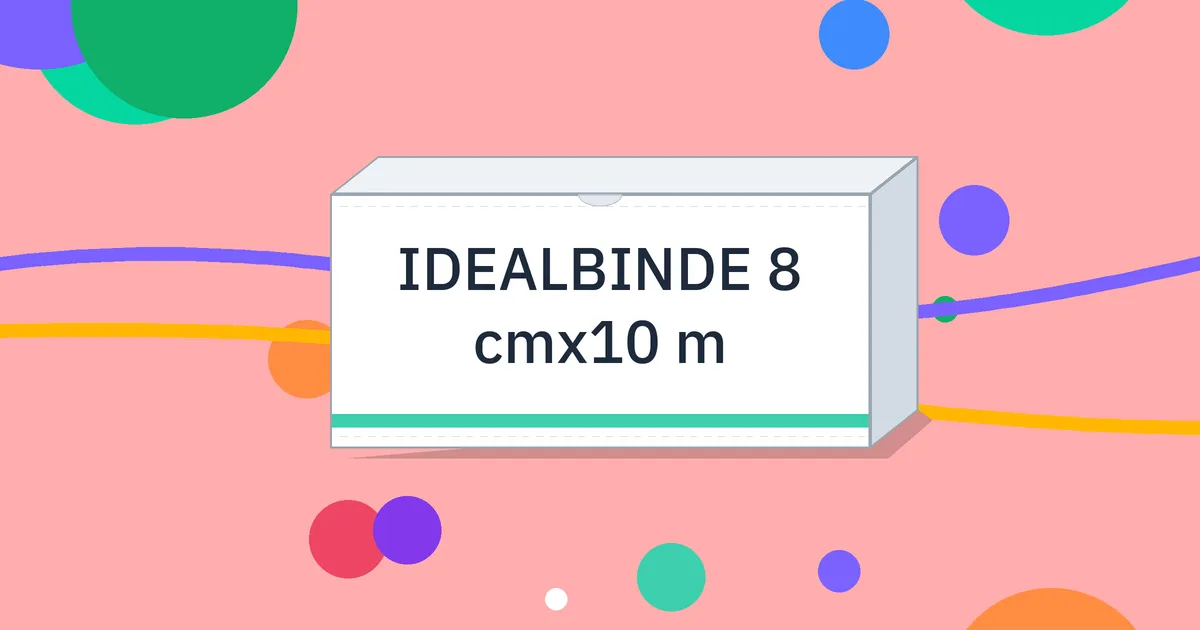 Symbolbild: Packung mit der Aufschrift IDEALBINDE 8 cmx10 m (PZN 08858461) – Verfügbarkeit und Bezug in Apotheken in Frankfurt am Main