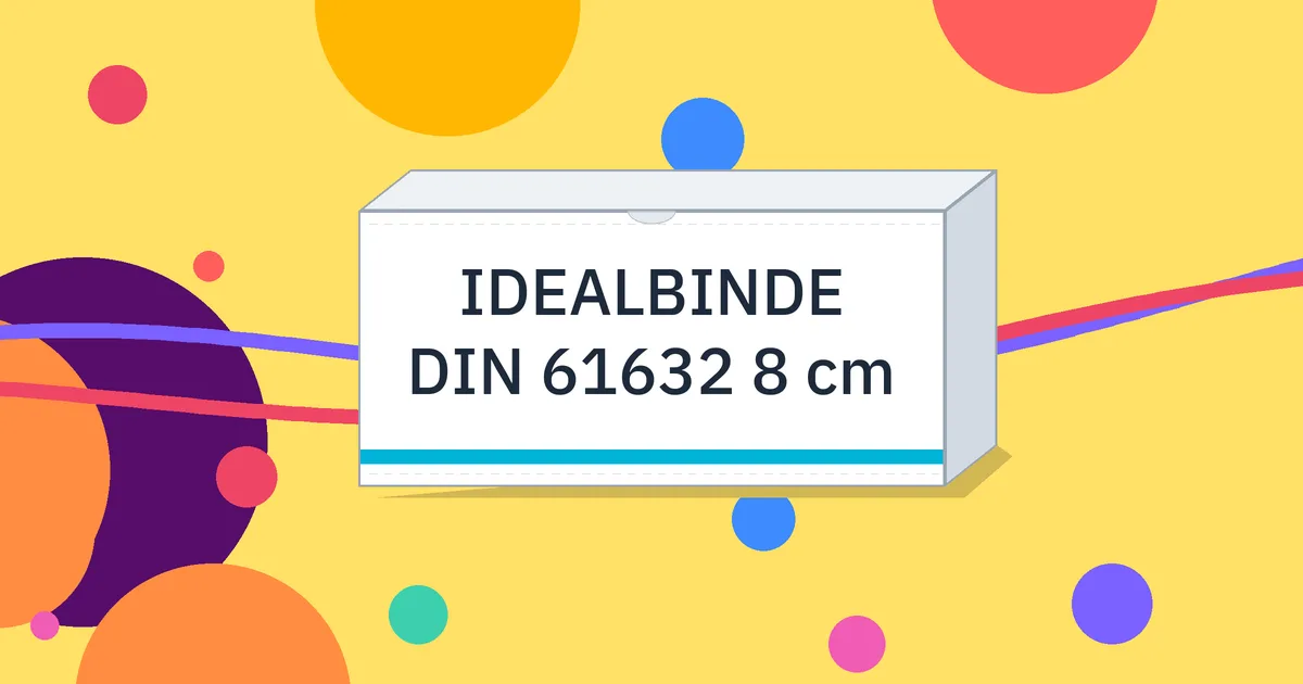 Symbolbild: Packung mit der Aufschrift IDEALBINDE DIN 61632 8 cm (PZN 08822121) – Verfügbarkeit und Bezug in Apotheken in Frankfurt am Main