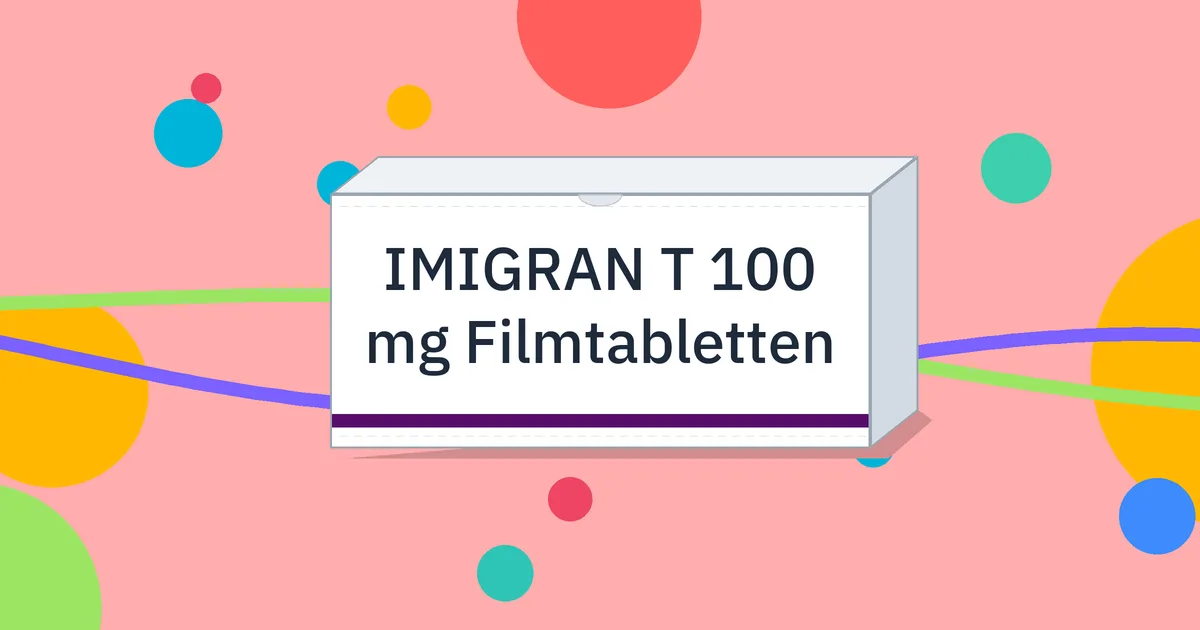 Symbolbild: Packung mit der Aufschrift IMIGRAN T 100 mg Filmtabletten (PZN 00686322) – Verfügbarkeit und Bezug in Apotheken in Frankfurt am Main