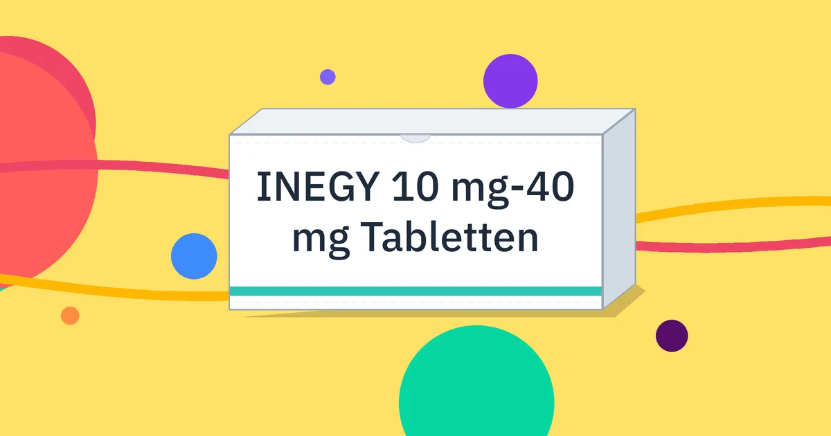 Symbolbild: Packung mit der Aufschrift INEGY 10 mg-40 mg Tabletten (PZN 15293321) – Verfügbarkeit und Bezug in Apotheken in Frankfurt am Main