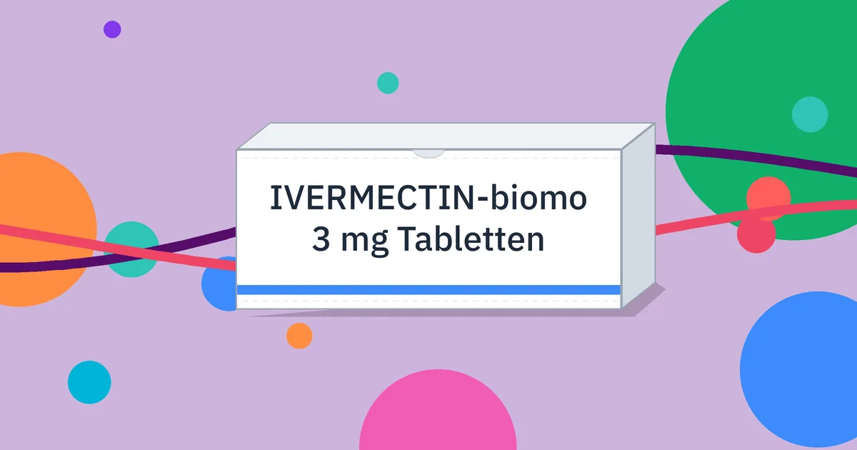 Symbolbild: Packung mit der Aufschrift IVERMECTIN-biomo 3 mg Tabletten (PZN 18091813) – Verfügbarkeit und Bezug in Apotheken in Frankfurt am Main