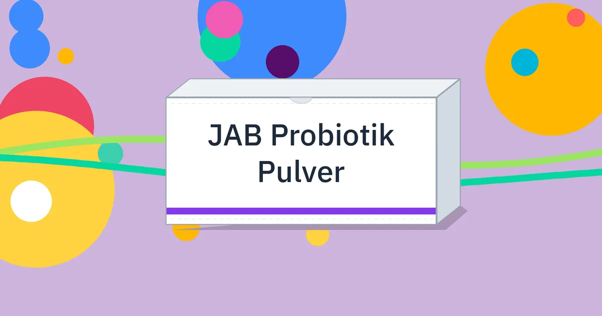 Symbolbild: Packung mit der Aufschrift JAB Probiotik Pulver (PZN 09532744) – Verfügbarkeit und Bezug in Apotheken in Frankfurt am Main