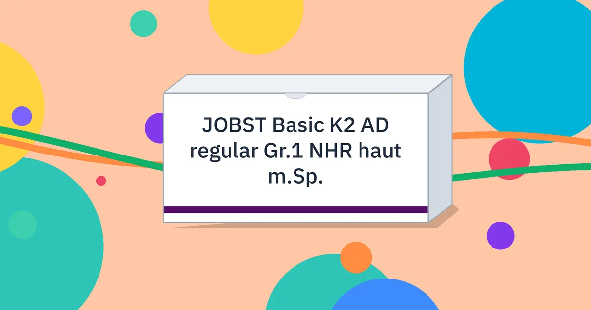 Symbolbild: Packung mit der Aufschrift JOBST Basic K2 AD regular Gr.1 NHR haut m.Sp. (PZN 15312515) – Verfügbarkeit und Bezug in Apotheken in Frankfurt am Main