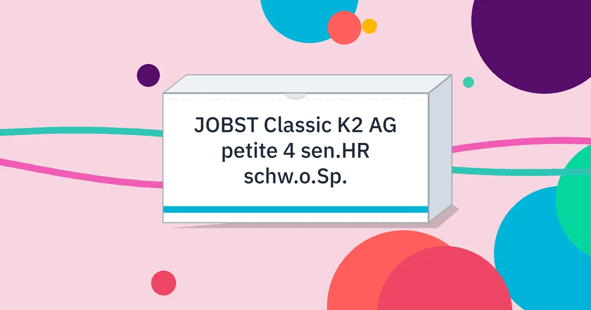 Symbolbild: Packung mit der Aufschrift JOBST Classic K2 AG petite 4 sen.HR schw.o.Sp. (PZN 17961258) – Verfügbarkeit und Bezug in Apotheken in Frankfurt am Main