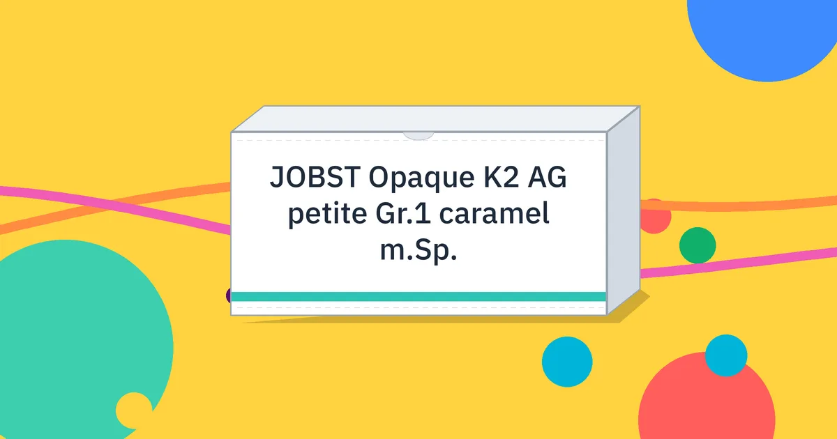 Symbolbild: Packung mit der Aufschrift JOBST Opaque K2 AG petite Gr.1 caramel m.Sp. (PZN 13111801) – Verfügbarkeit und Bezug in Apotheken in Frankfurt am Main